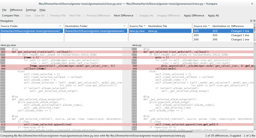 Compare files with these graphical diff tools in Fedora - Fedora Magazine