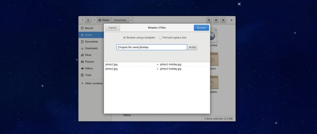 Batch file renaming and integrated archive support added to Nautilus - Fedora Magazine