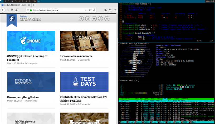 Let's try dwm — dynamic window manager - Fedora Magazine
