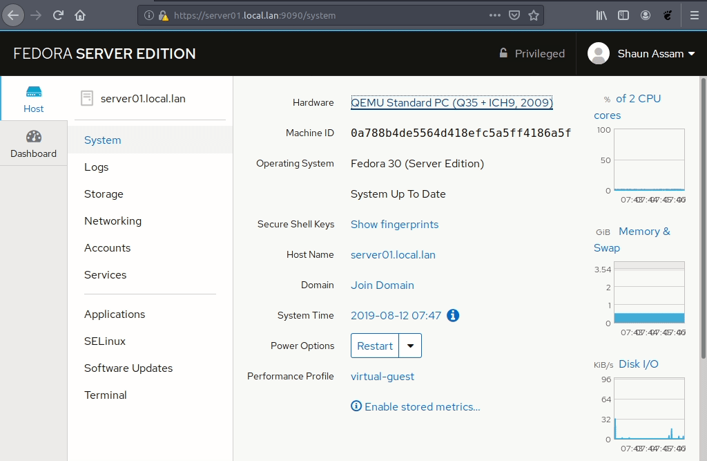 cockpit-system-info - Fedora Magazine
