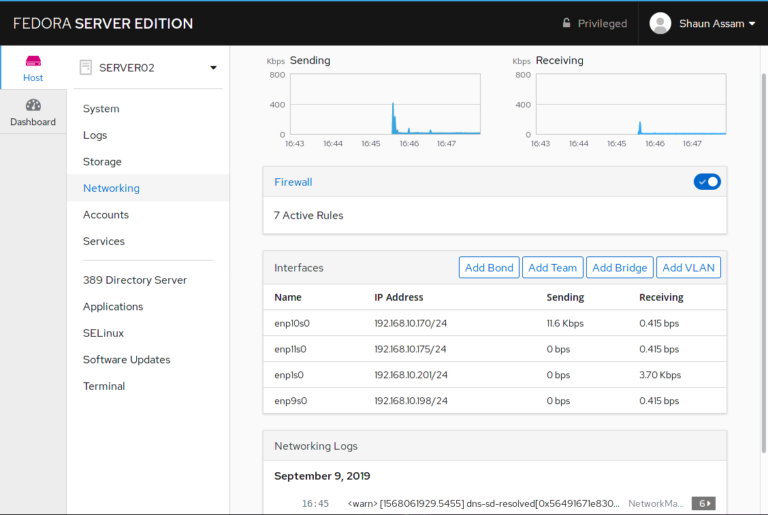 Managing network interfaces and FirewallD in Cockpit - Fedora Magazine
