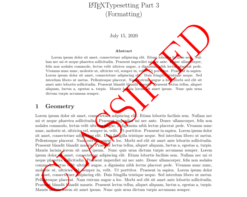 LaTeX typesetting, Part 3: formatting - Fedora Magazine