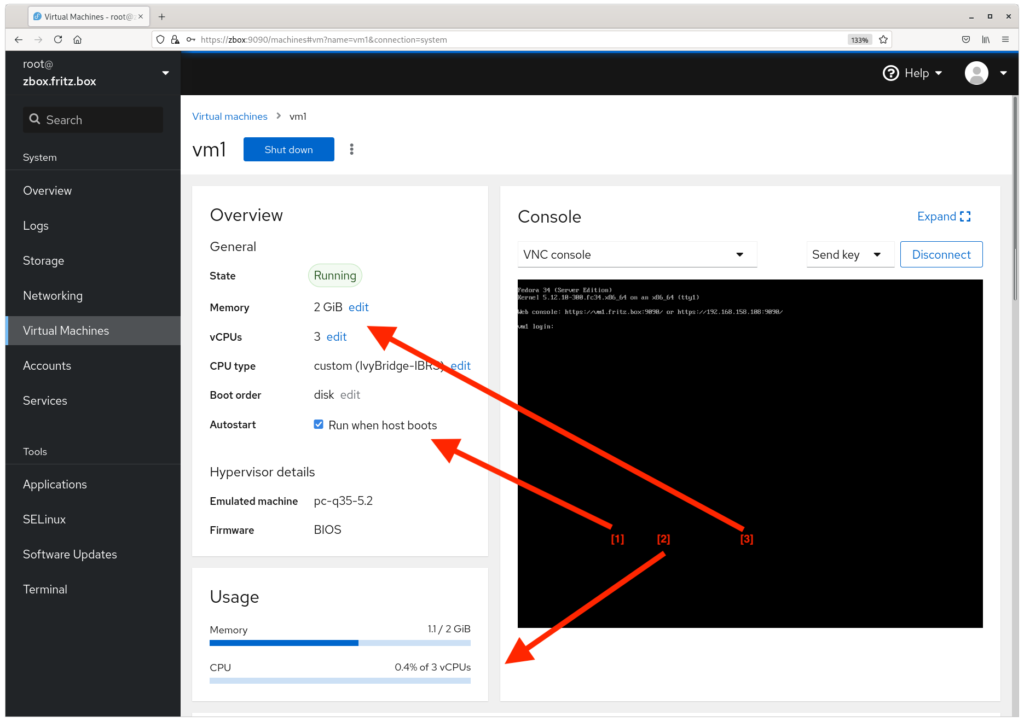 Reconfiguring virtual machines with Cockpit - Fedora Magazine