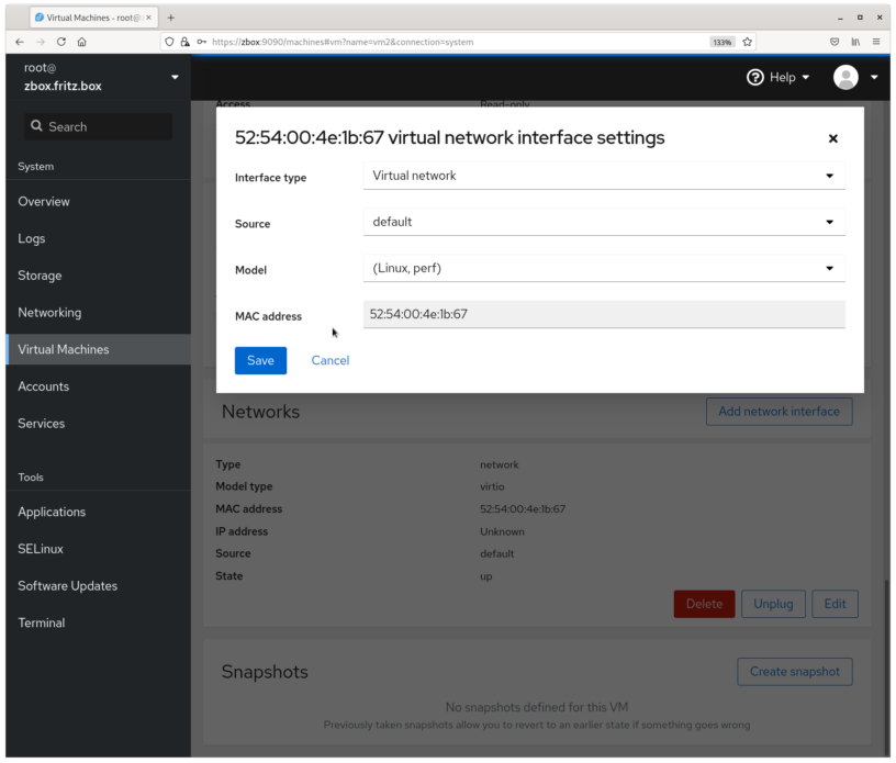 Reconfiguring virtual machines with Cockpit - Fedora Magazine