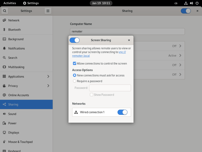 Sharing the computer screen in Gnome - Fedora Magazine
