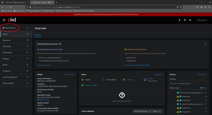 OKD on Fedora Workstation with CRC - Fedora Magazine