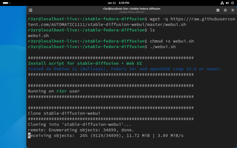 Running Stable Diffusion with AUTOMATIC1111 locally - Fedora Magazine